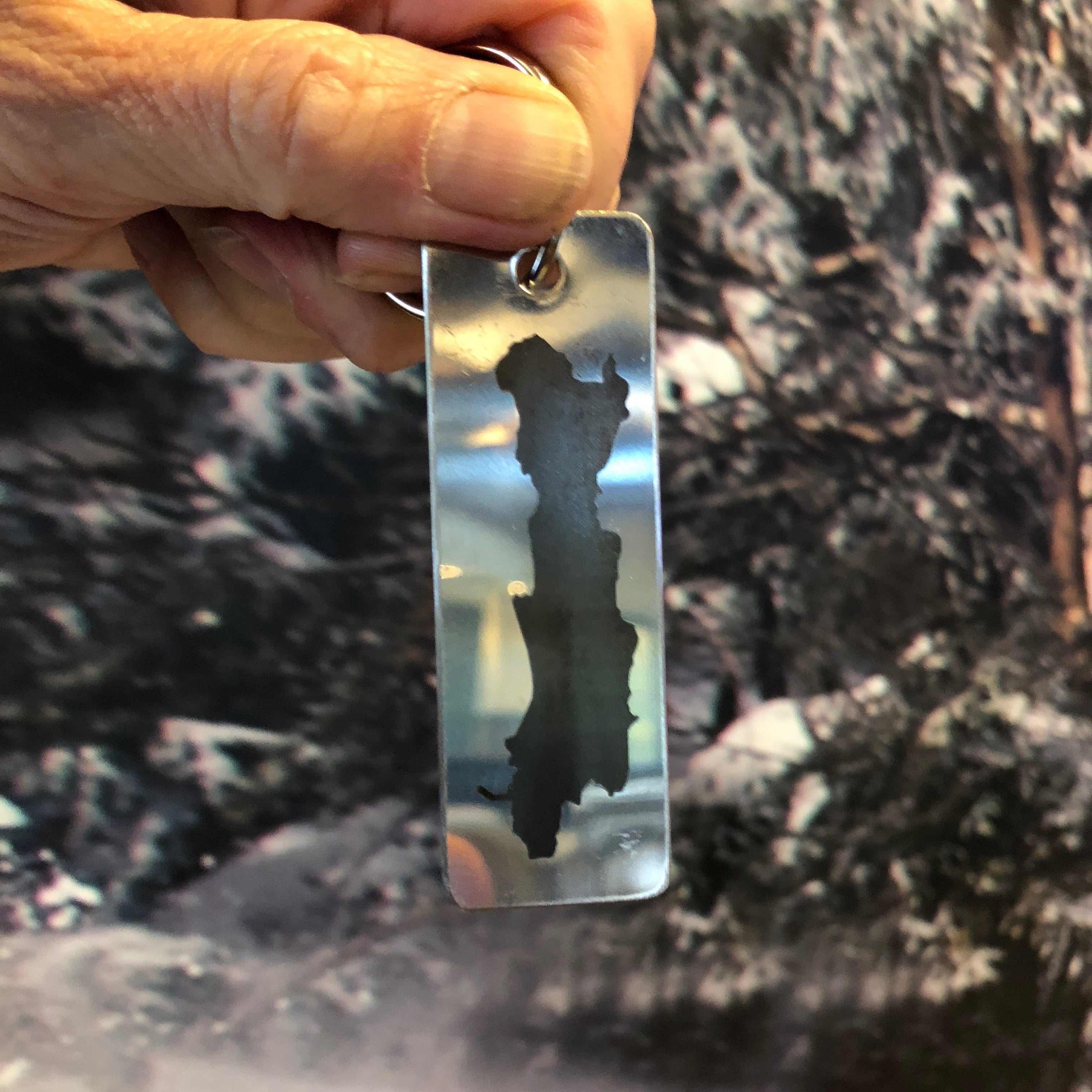 Silhouette of Friends Lake Key Chain, stainless steel – Love is in New York