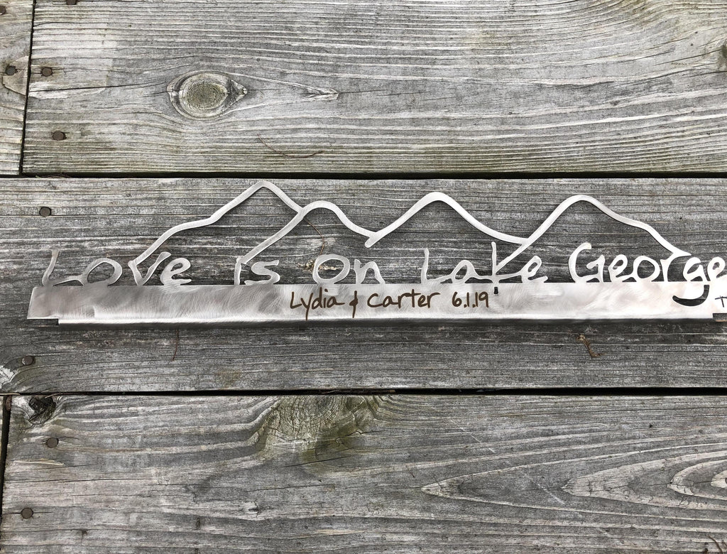 Lake George Stainless Metal Sign – Love is in New York