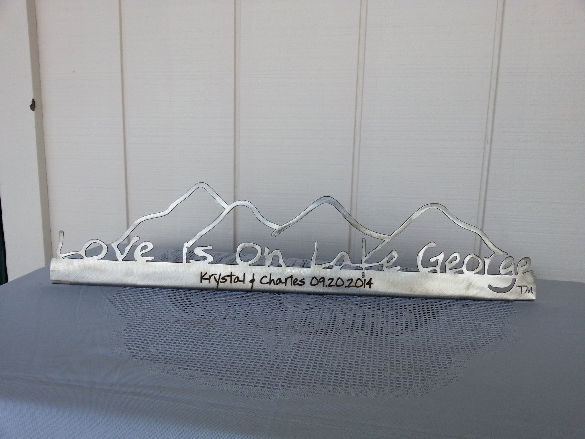 Lake George Stainless Metal Sign – Love is in New York